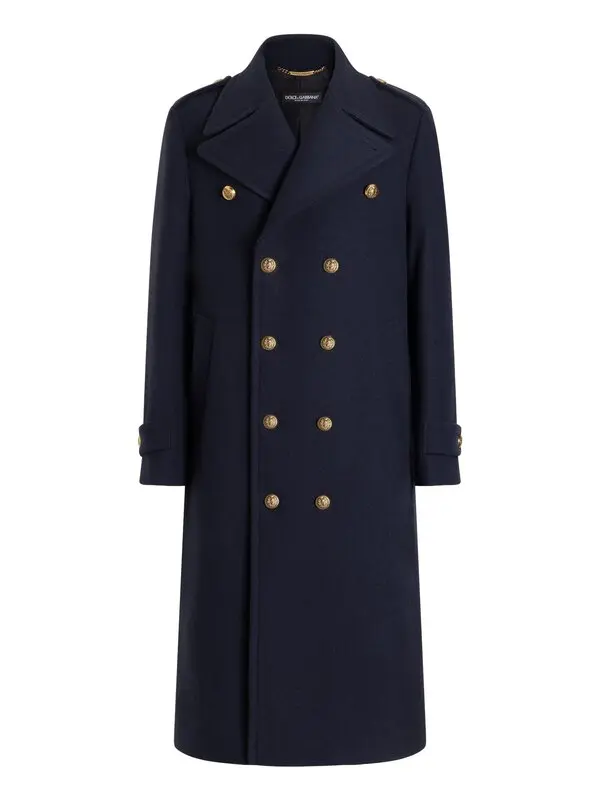 Dolce & Gabbana Double-breasted Wool Coat - Blue