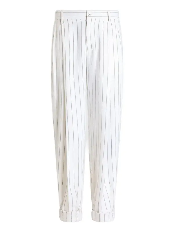 Dolce & Gabbana Pinstripe Linen-blend Trousers - Multicolor