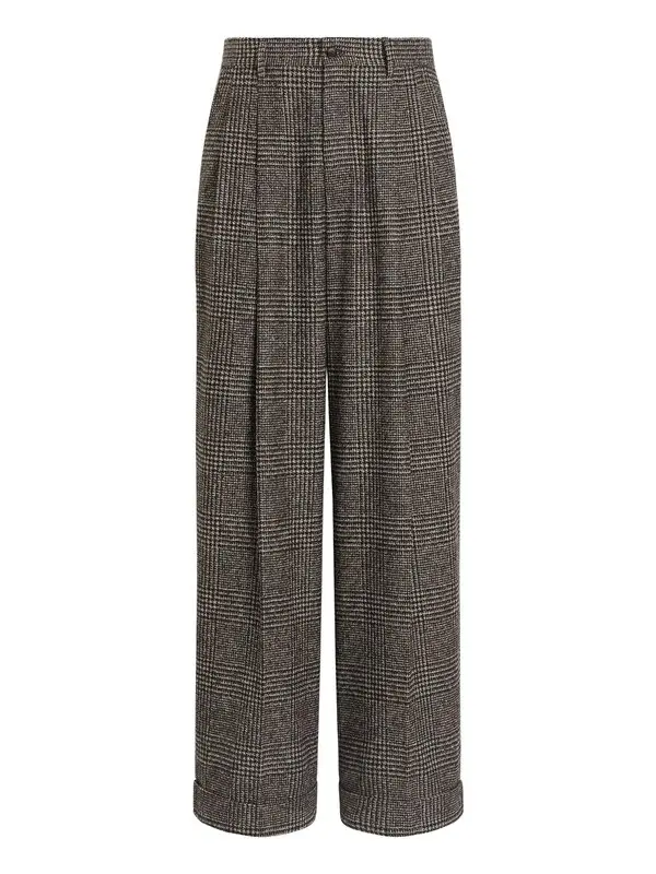 Dolce & Gabbana Alpaca Blend Glen Plaid Trousers - Multicolor