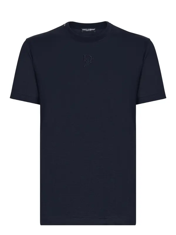 Dolce & Gabbana Cotton T-shirt With Logo T-shirts And Polos - Grey