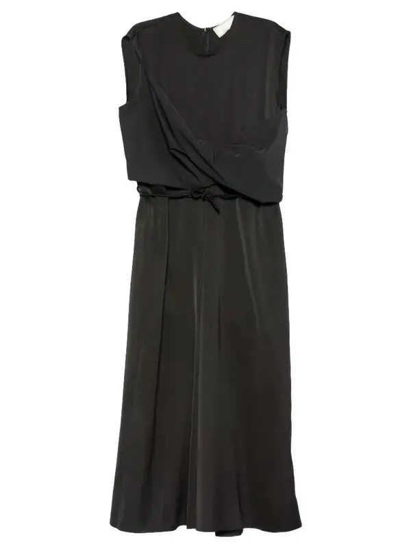 LITKOVSKA Sleeveless Midi Dress With Crossover Panel - Black