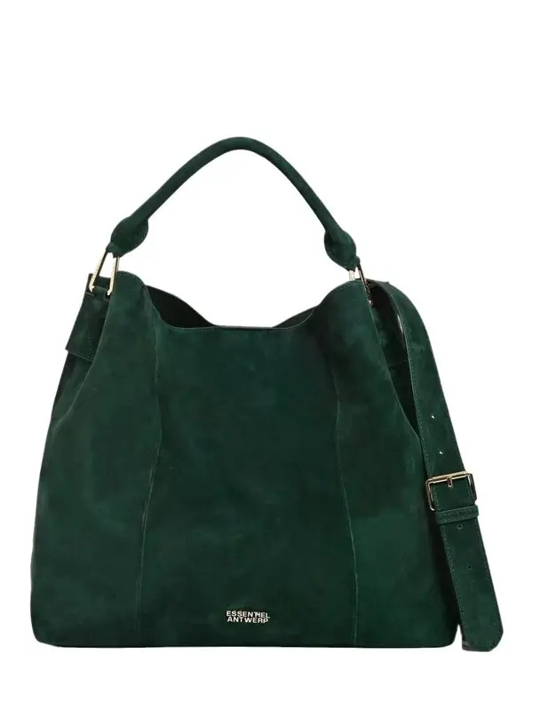 Essentiel Antwerp Kroon Suede Shoulder Bag - Green