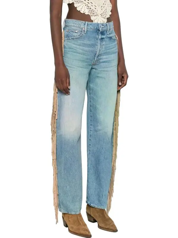 MOTHER Fringe Trimmed Jeans - Blue