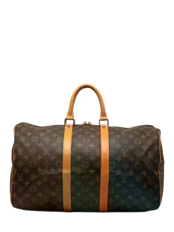 LOUIS VUITTON Monogram Keepall 45 Travel Bag - Brown