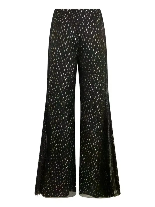Alberta Ferretti Polka-dot Pleated Palazzo Trousers - Black