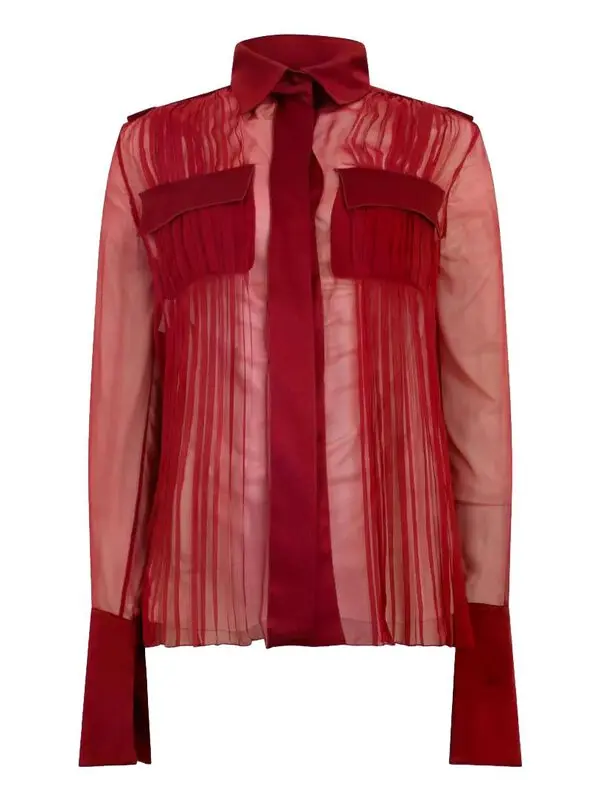Alberta Ferretti Sheer-finish Blouse - Red