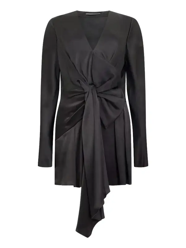 Alberta Ferretti Bow Detail Asymmetrical Blouse - Black