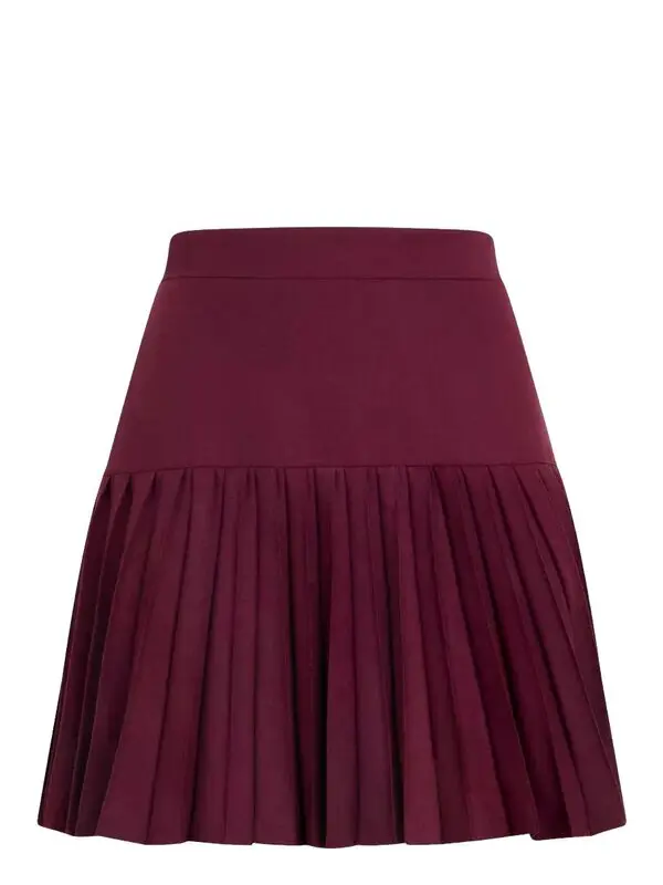 Alberta Ferretti High-waisted Pleated Mini Skirt - Red
