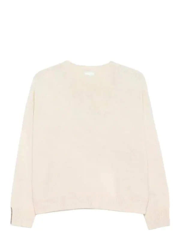 Peserico Bead-embellished Drop-shoulder Knit - Neutrals