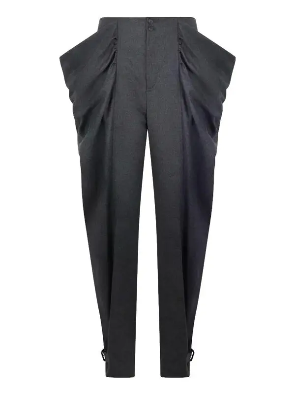 Alberta Ferretti Draped Pocket Buckled Cuff Trousers - Grey