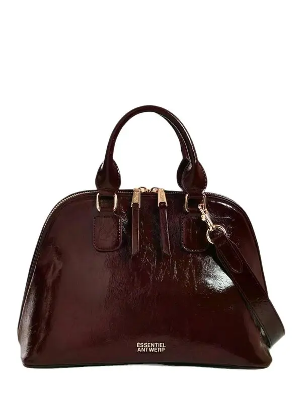 Essentiel Antwerp Patent-effect Shoulder Bag - Red