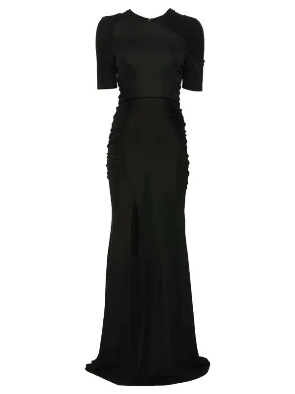 Victoria Beckham Ruched Floor-length Maxi Dress - Black