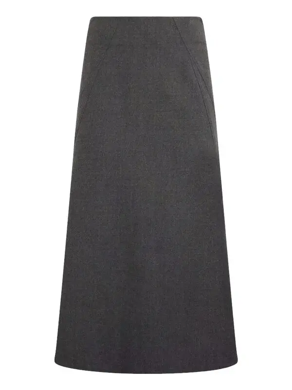 Alberta Ferretti A-line Flared Midi Skirt - Grey