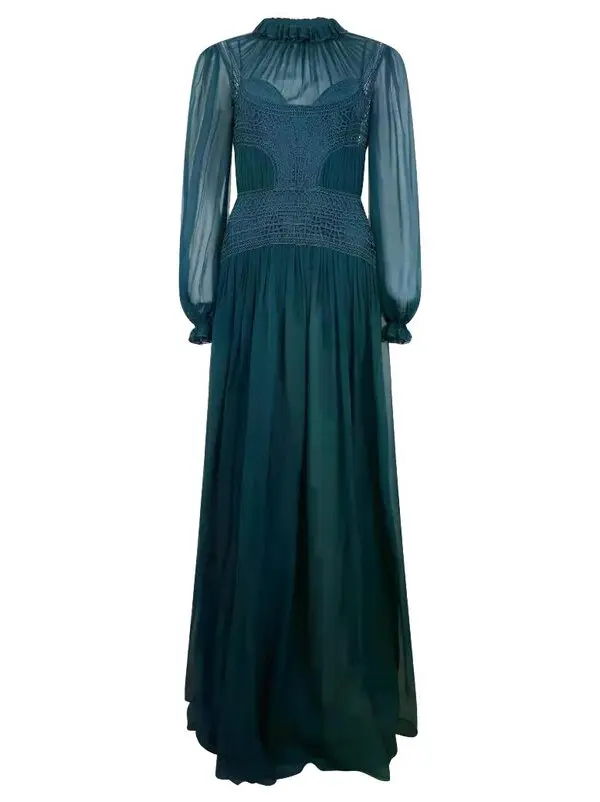 Alberta Ferretti Crochet-knit Maxi Dress - Blue