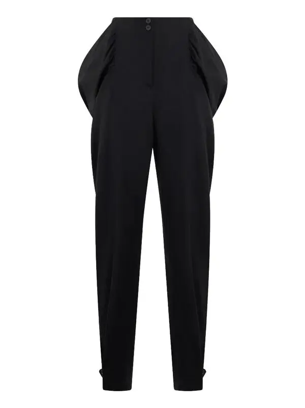Alberta Ferretti Tapered Trousers With Buckle Detail - Black