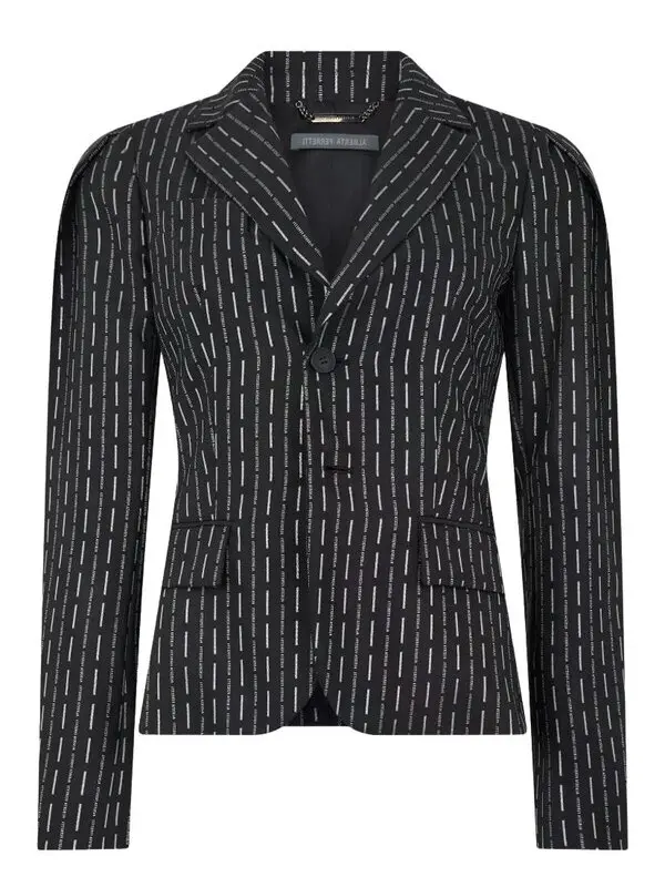 Alberta Ferretti Pinstripe-pattern Blazer - Black