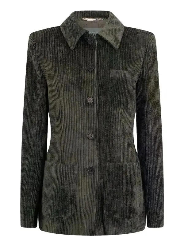 Alberta Ferretti Corduroy Button-up Jacket - Green