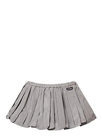 Miu Miu Pleated Technical Woven Mini Skirt - Piombo