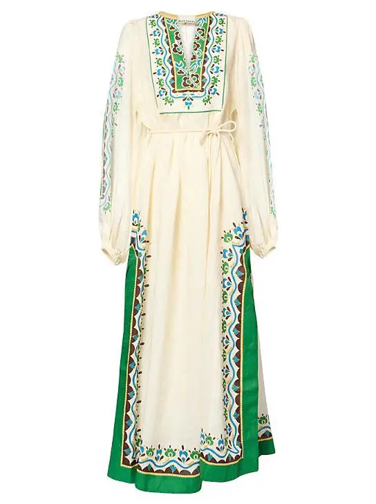 ALEMAIS Bridgette Printed Cotton Tunic Dress - Cream