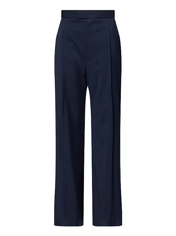 VIVIENNE WESTWOOD High-rise Wide-leg Wool Trousers - Navy