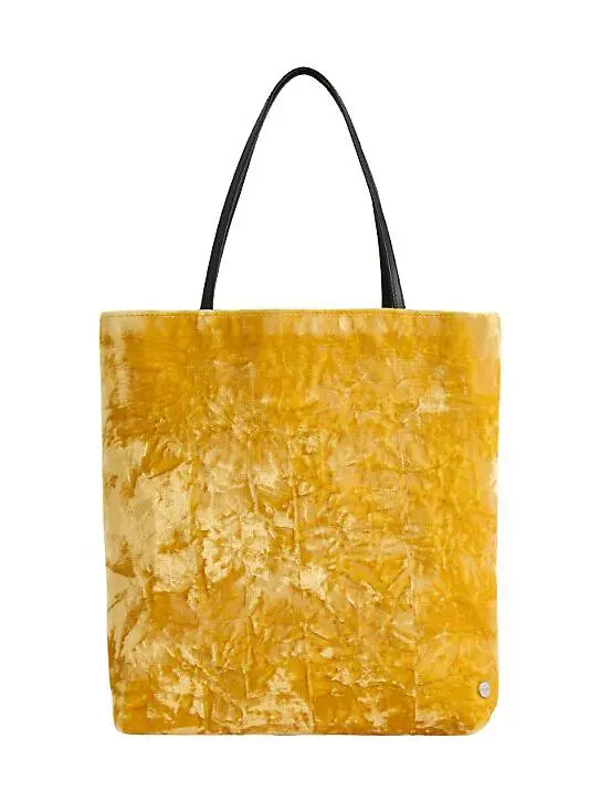 VALESQUE Thea Crushed Velvet Tote Bag - Honey