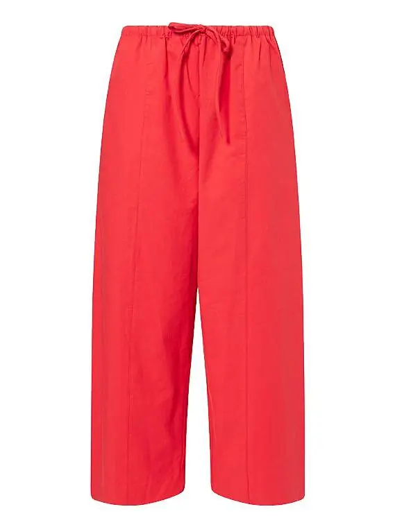 Dissh Relaxed Fit Cotton Trousers - Red