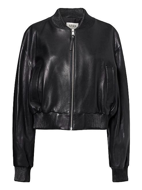 ARMA Hannan Leather Bomber Jacket - Black