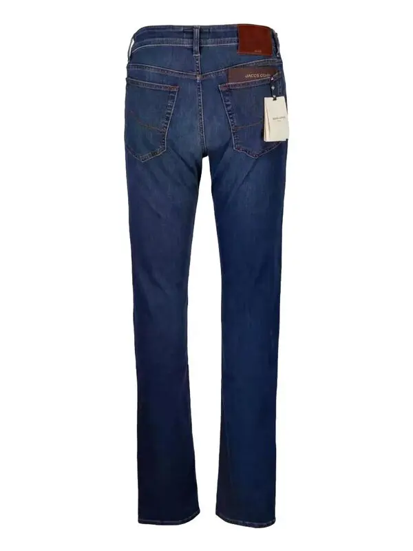 Jacob Cohen Slim Fit Contrast Stitch Jeans - Blue