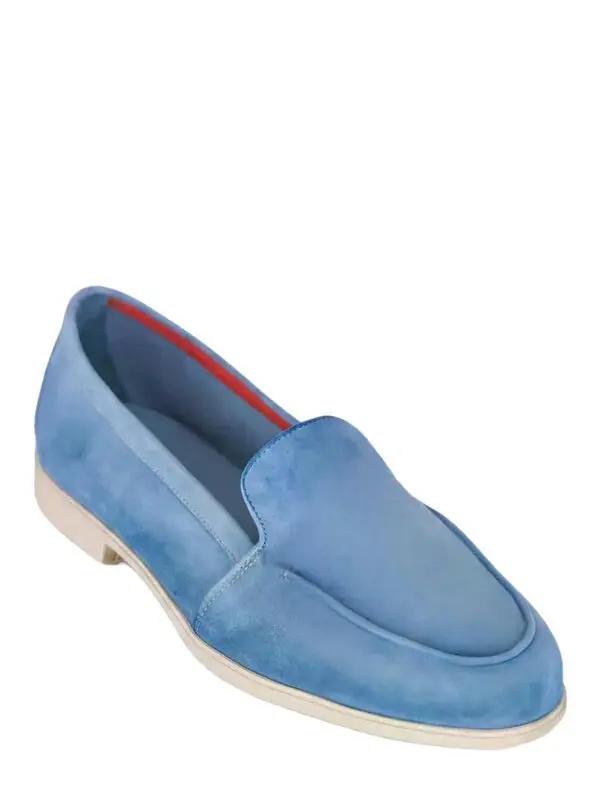 Santoni Suede Slip-on Loafers - Blue