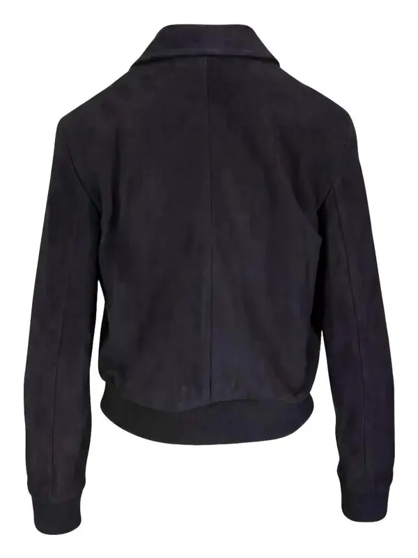Akris Zip-up Suede Bomber Jacket - Black