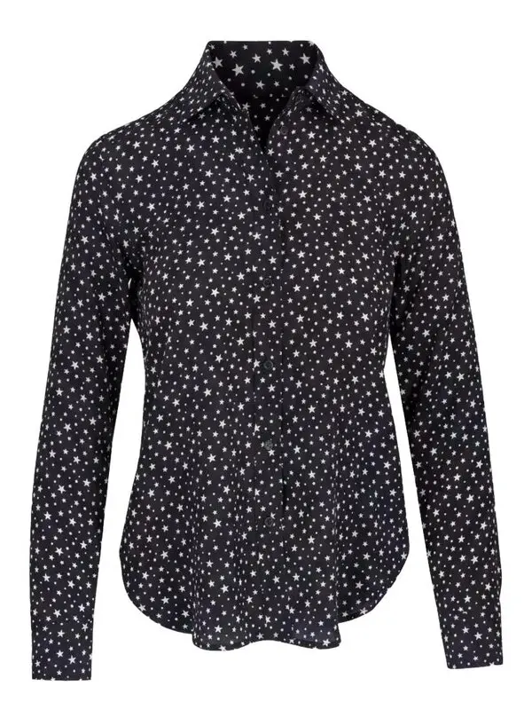 NILI LOTAN Gaia Star-print Silk Shirt - Black