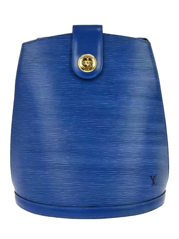 LOUIS VUITTON Textured Leather Shoulder Bag - Blue