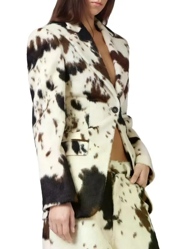 Giuseppe Di Morabito Cow-print Single-breasted Blazer - Neutrals