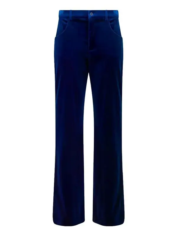 Alberta Ferretti Velvet-finish Trousers - Blue