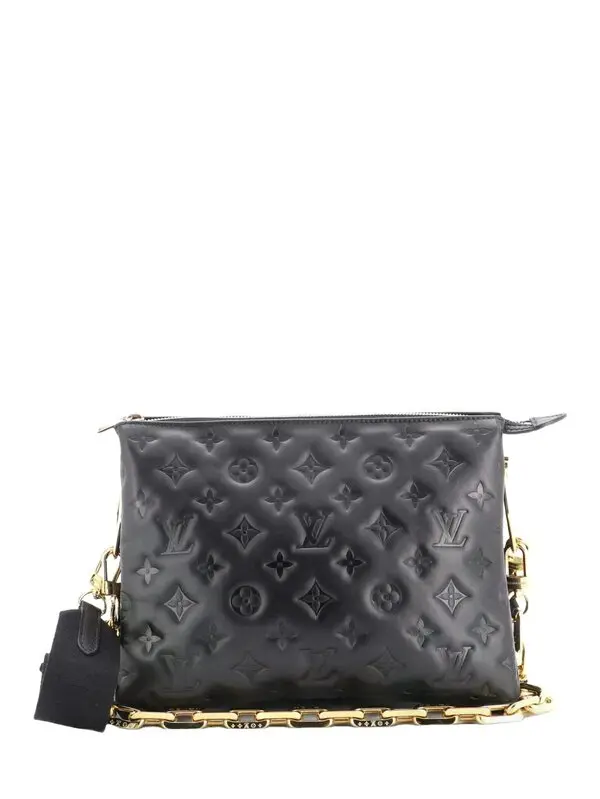 LOUIS VUITTON Coussin Pm Monogram Embossed Lambskin Crossbody Bag - Black