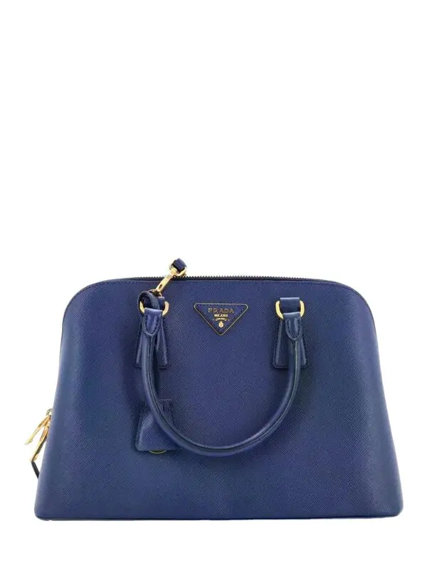 Prada Promenade Bag Saffiano Leather Medium Satchel - Blue