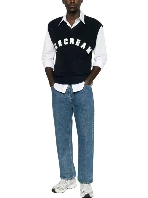 ICECREAM Logo-patch V-neck Vest - Blue