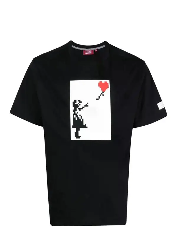 MOSTLY HEARD RARELY SEEN 8-BIT Floating Heart Cotton T-shirt - Black
