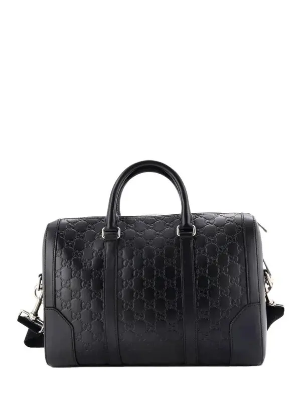 Gucci Embossed Leather Briefcase - Black