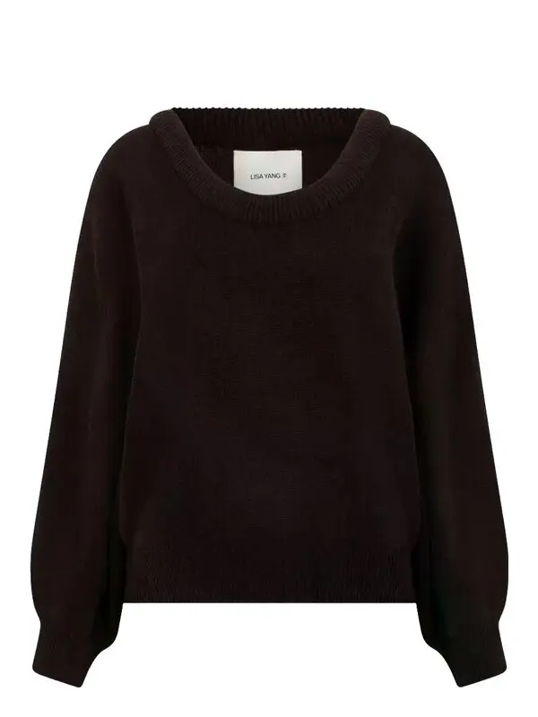 LISA YANG Fine-knit Drop-shoulder Sweater - Brown