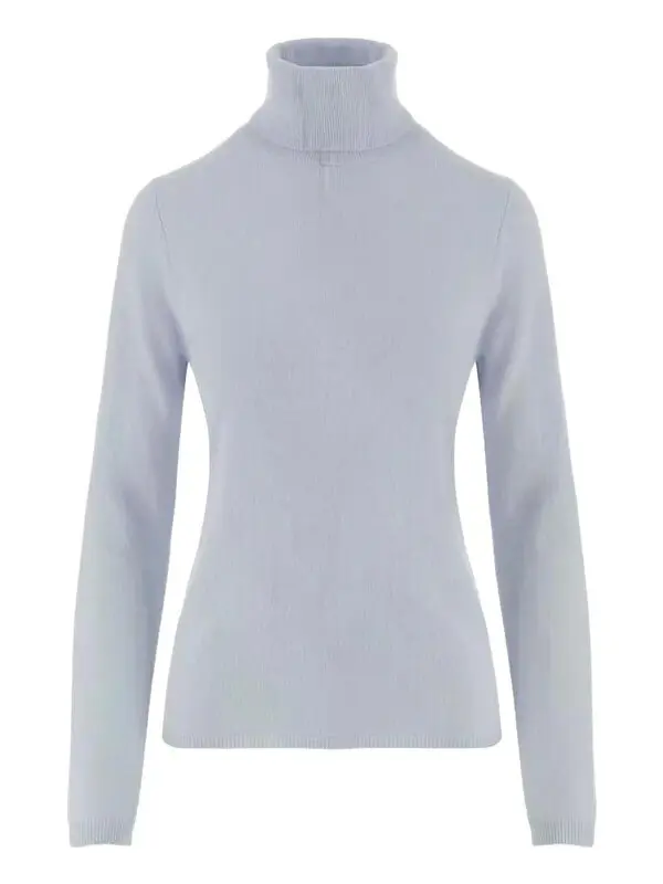 ALLUDE Cashmere Ribbed-trim Turtleneck Sweater - Blue