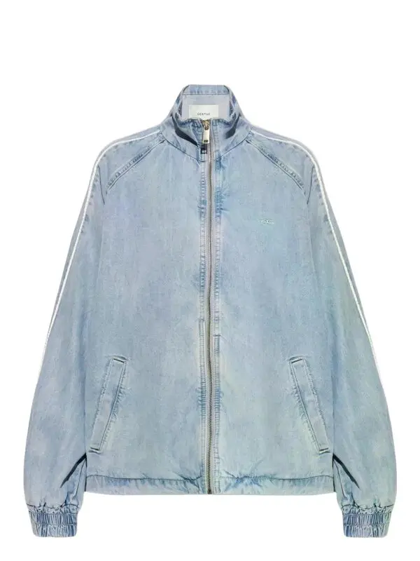 GESTUZ Gzsea Side-stripe Denim Jacket - Blue