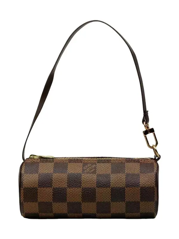 LOUIS VUITTON Damier Ebene Papillon Pochette Handbag - Brown