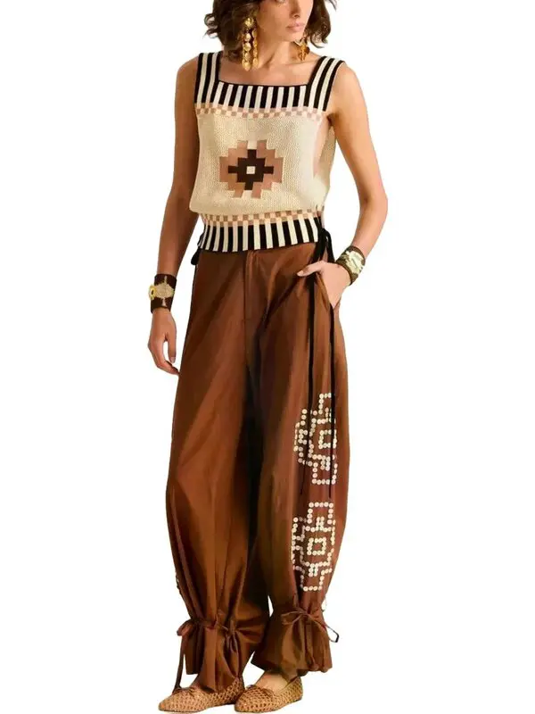 Carolina K Andrea Drawstring-hem Trousers - Brown
