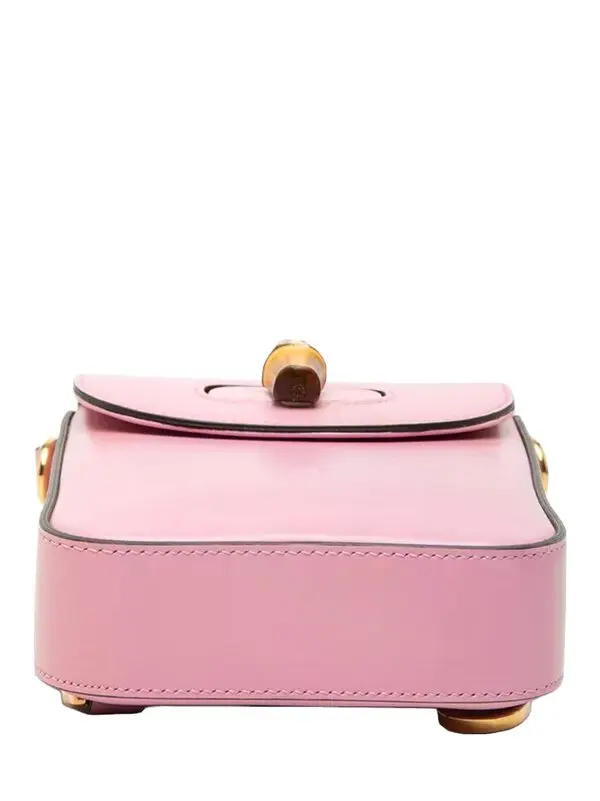 Gucci Calfskin Bamboo Top Handle Bag Satchel - Pink