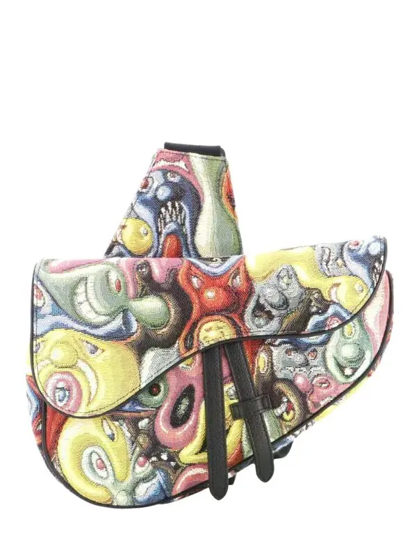 Dior Kenny Scharf Saddle Jacquard Crossbody Bag - Multicolour