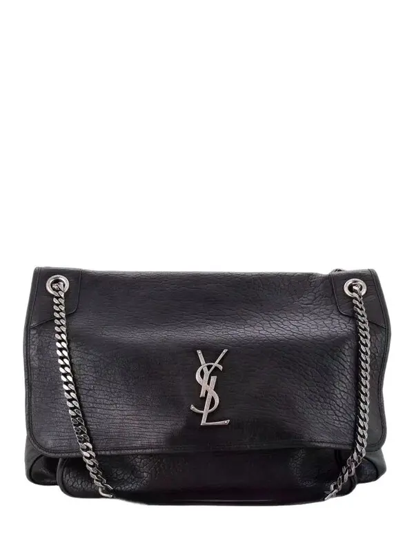 Saint Laurent Niki Chain Flap Bag Leather Very Large Shoulder Bag - Black