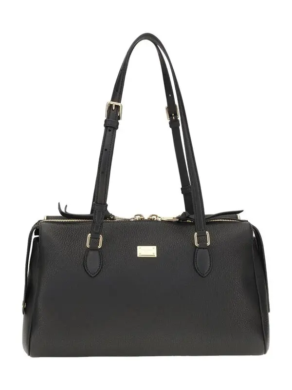 Dolce & Gabbana Vittoria Grained Calfskin Shoulder Bag - Black