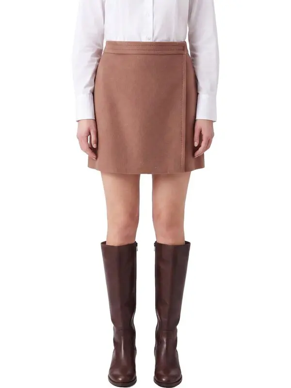 SEMICOUTURE High-waisted Wool Wrap Miniskirt - Red