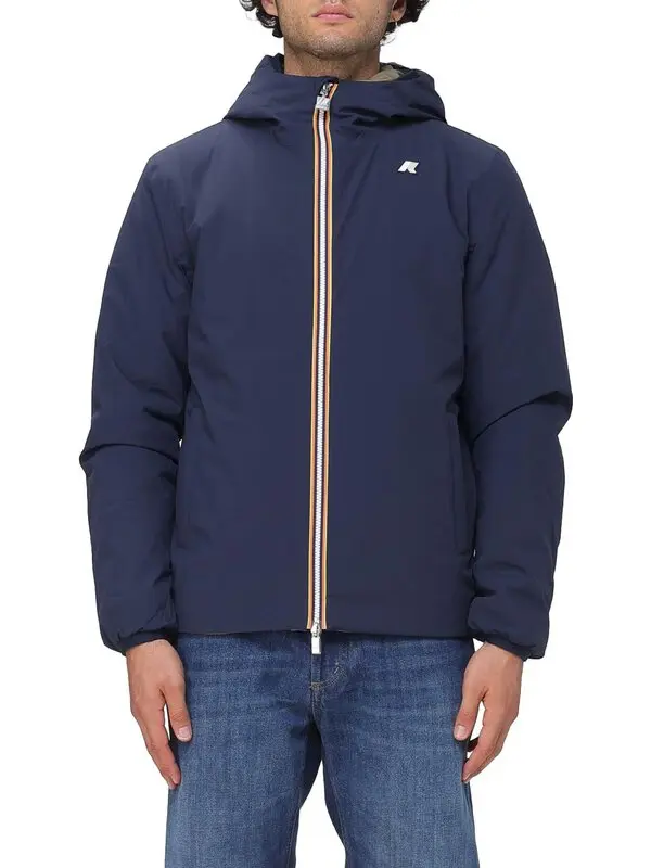 K-WAY Reversible Hooded Windbreaker In Recycled Nylon - Blue
